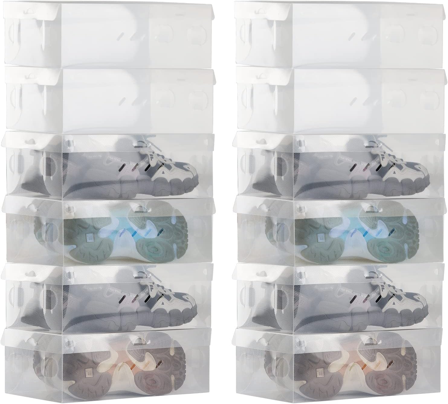Amazon.com: JITEYOU 12 Pack Shoe Boxes Clear Plastic Stackable - Women ...
