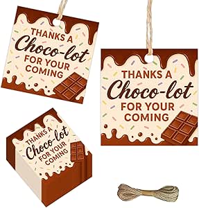 Amazon.com : 50PCS Chocolate Thank You Tags Square Thanks A Choco-Lot ...