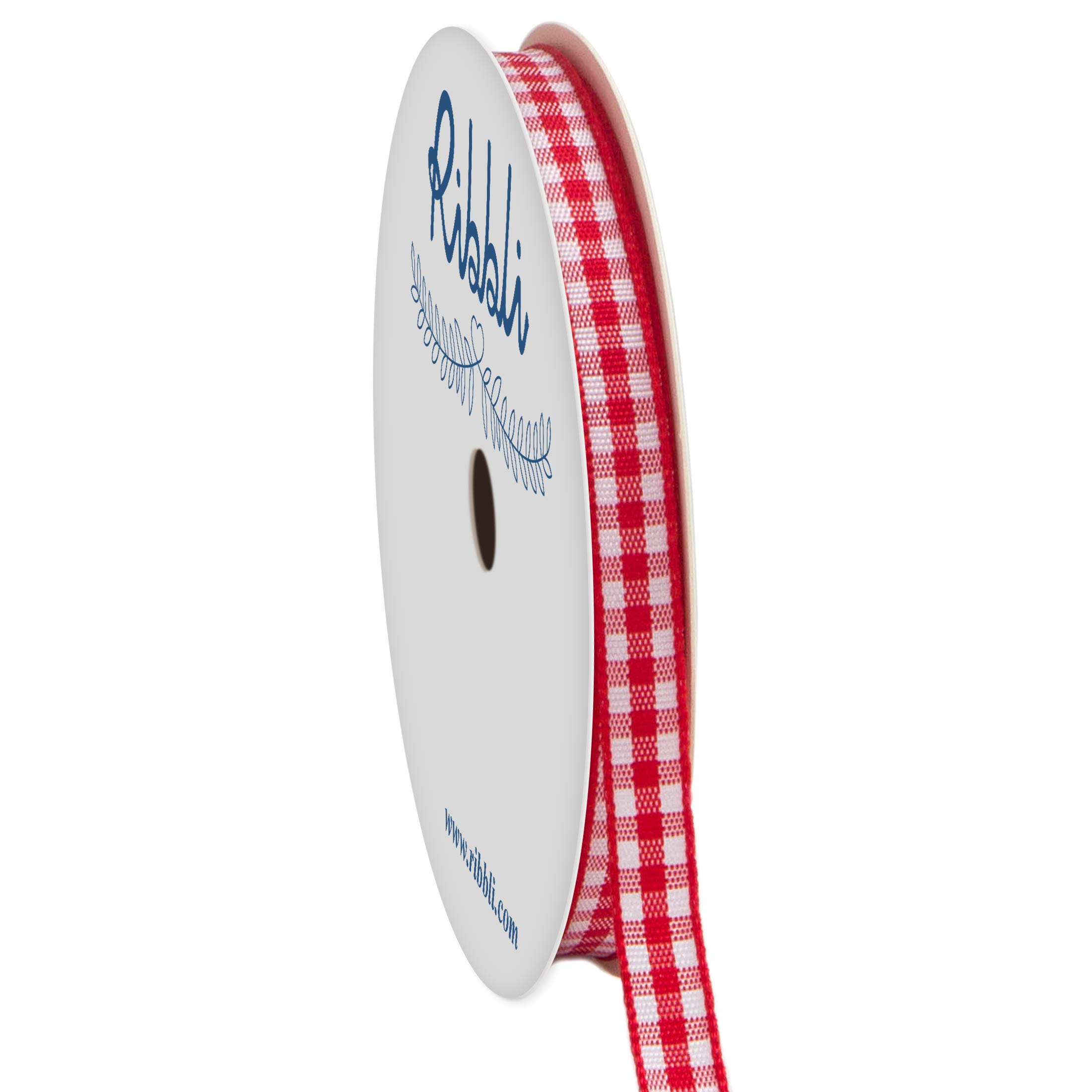 Amazon.com: Ribbli Red and White Gingham Ribbon,100% Polyester Woven ...