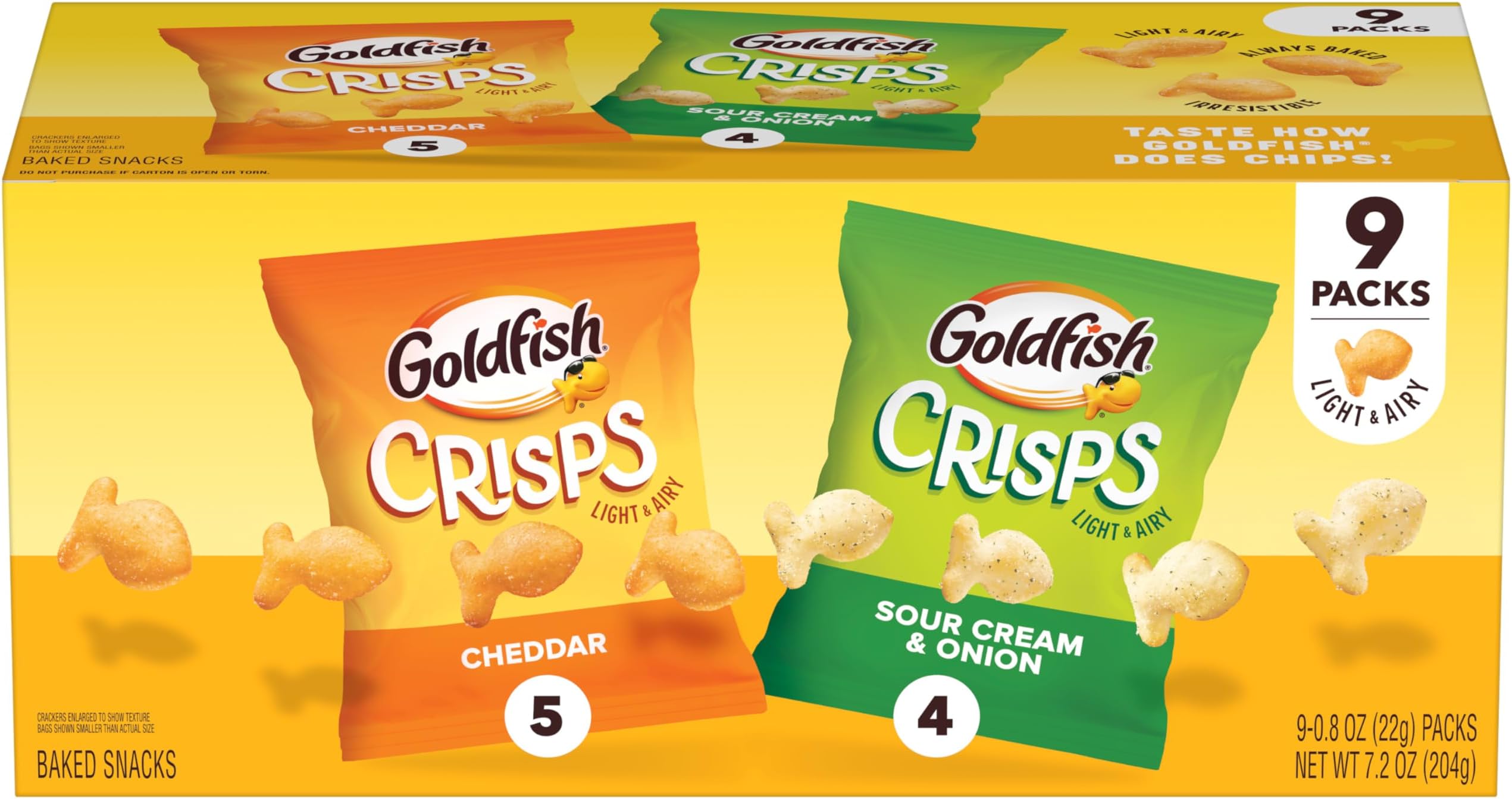 Amazon.com: Goldfish Crisps Baked Chip Crackers Variety Pack, 0.8 Oz ...