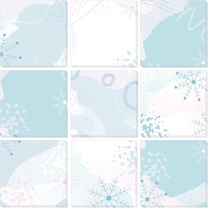 Amazon.com : 9 Pieces Winter Snowflake Sticky Notes Winter Snowflake ...