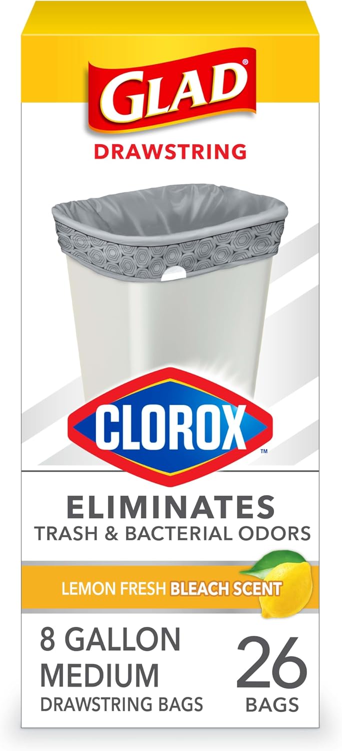 Amazon.com: Glad Medium Trash Bags, 8 Gallon, Lemon Fresh Bleach ...