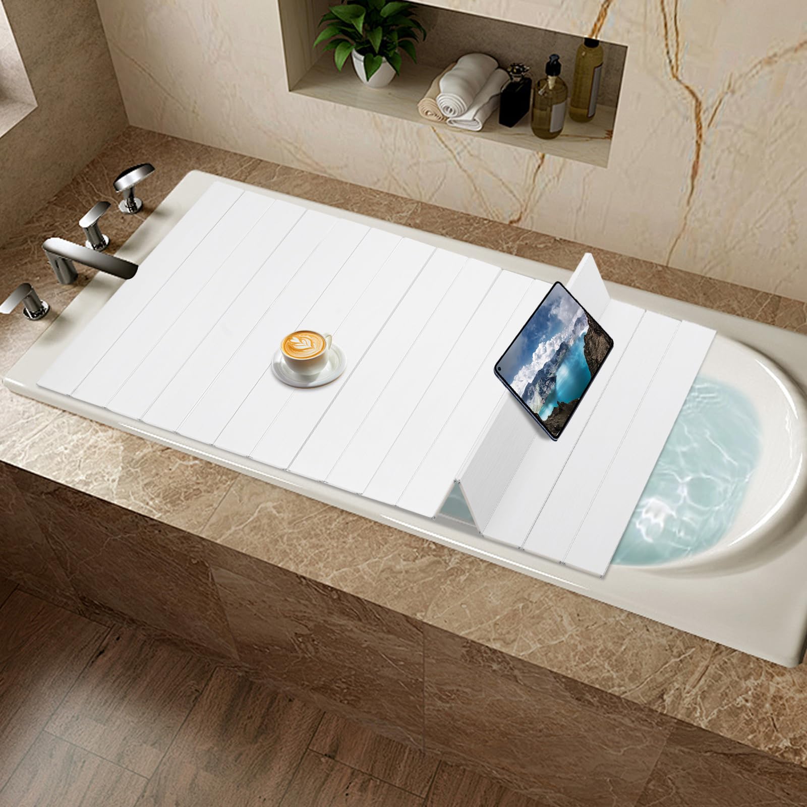 Amazon.com: Gworobie 71x32in Bath Lid Cover Bathtub Tray, Foldable ...