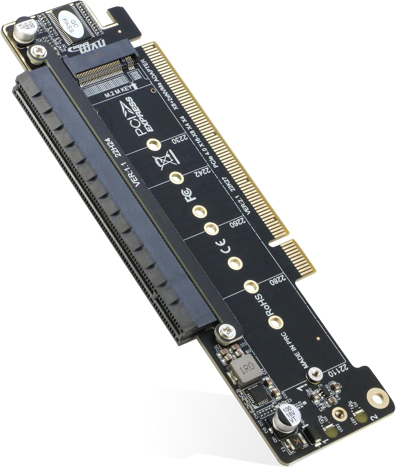 Amazon.com: RIITOP Dual NVMe PCIe Adapter, PCIe 4.0 X16 to Dual NVMe and 1x More PCIe x16 (x8 ...