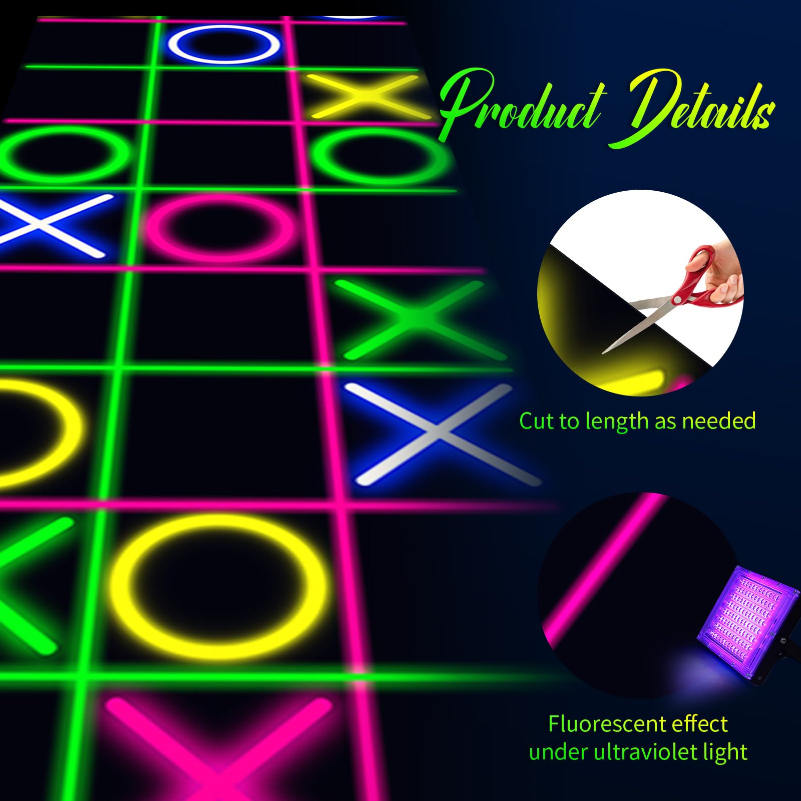 Snapklik.com : Haull 118 X 39 Inch Glow In The Dark Party Supplies Neon ...