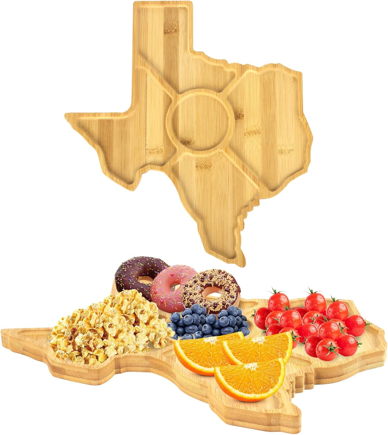 Amazon.com | Texas State Shaped Serving Tray Texas Charcuterie Bamboo ...
