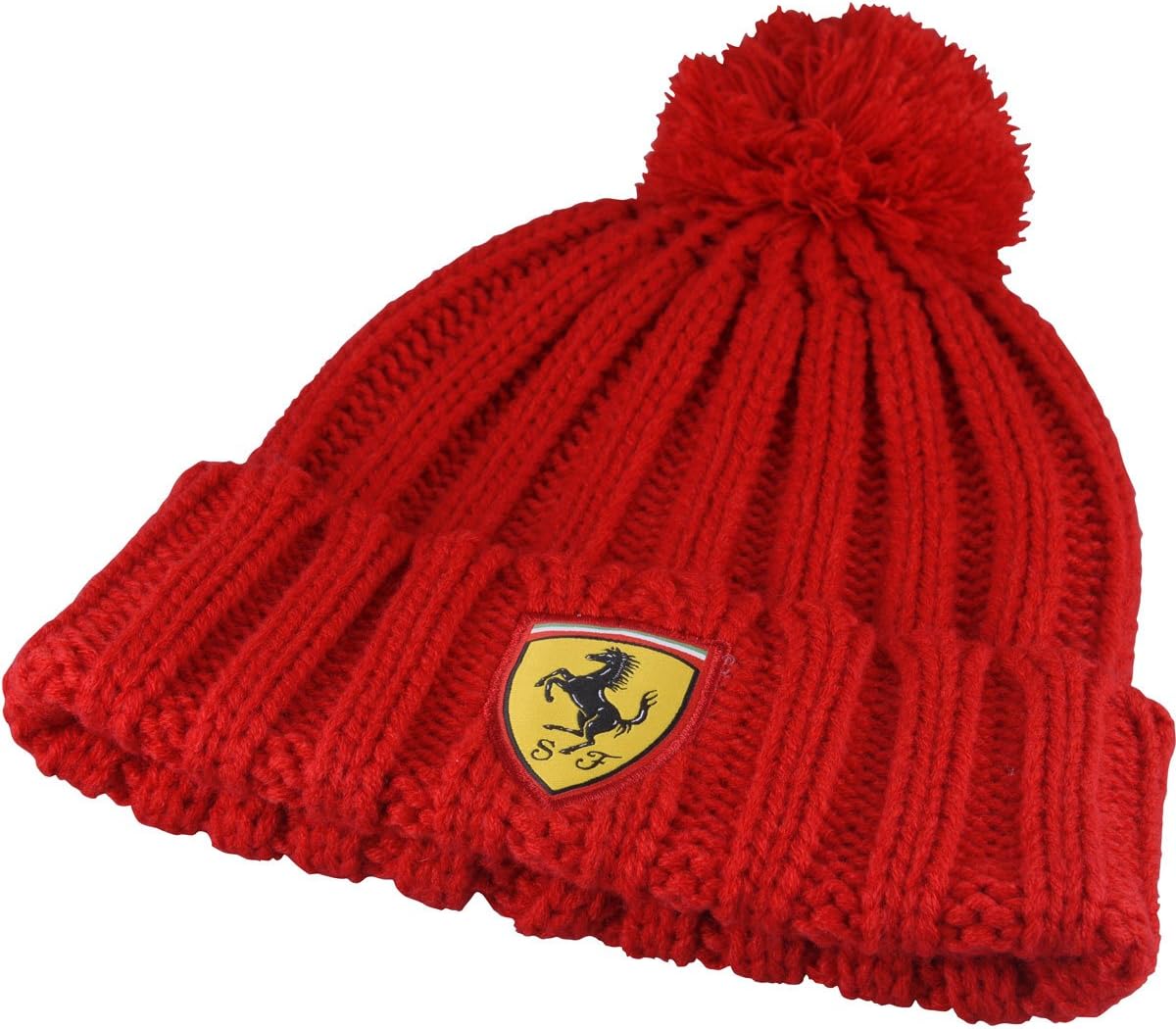 Ferrari Scuderia F1 Beanie Bobble Pom-Pom Knitted Hat 54cm Red : Amazon ...