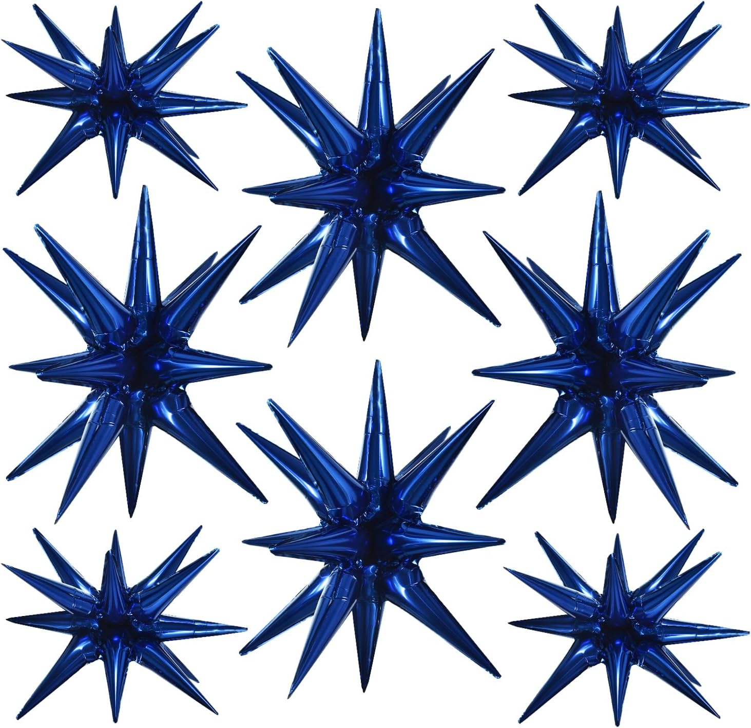 Amazon.com: TONIFUL 8 Pcs Navy Blue Foil Star Balloons Large Mylar ...