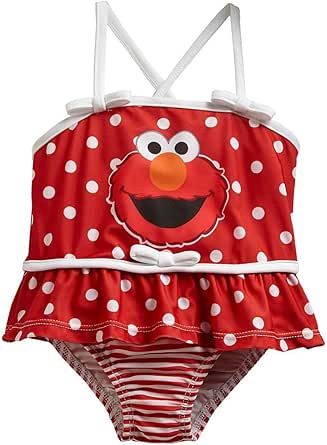 Amazon.com: Sesame Street Elmo Toddler Red Swimsuit 7A7727 (3T ...