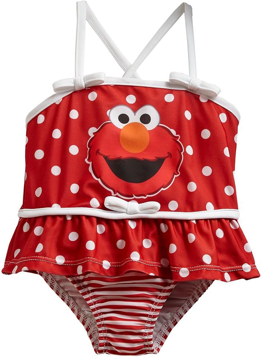 Amazon.com: Sesame Street Elmo Toddler Red Swimsuit 7A7727 (2T ...