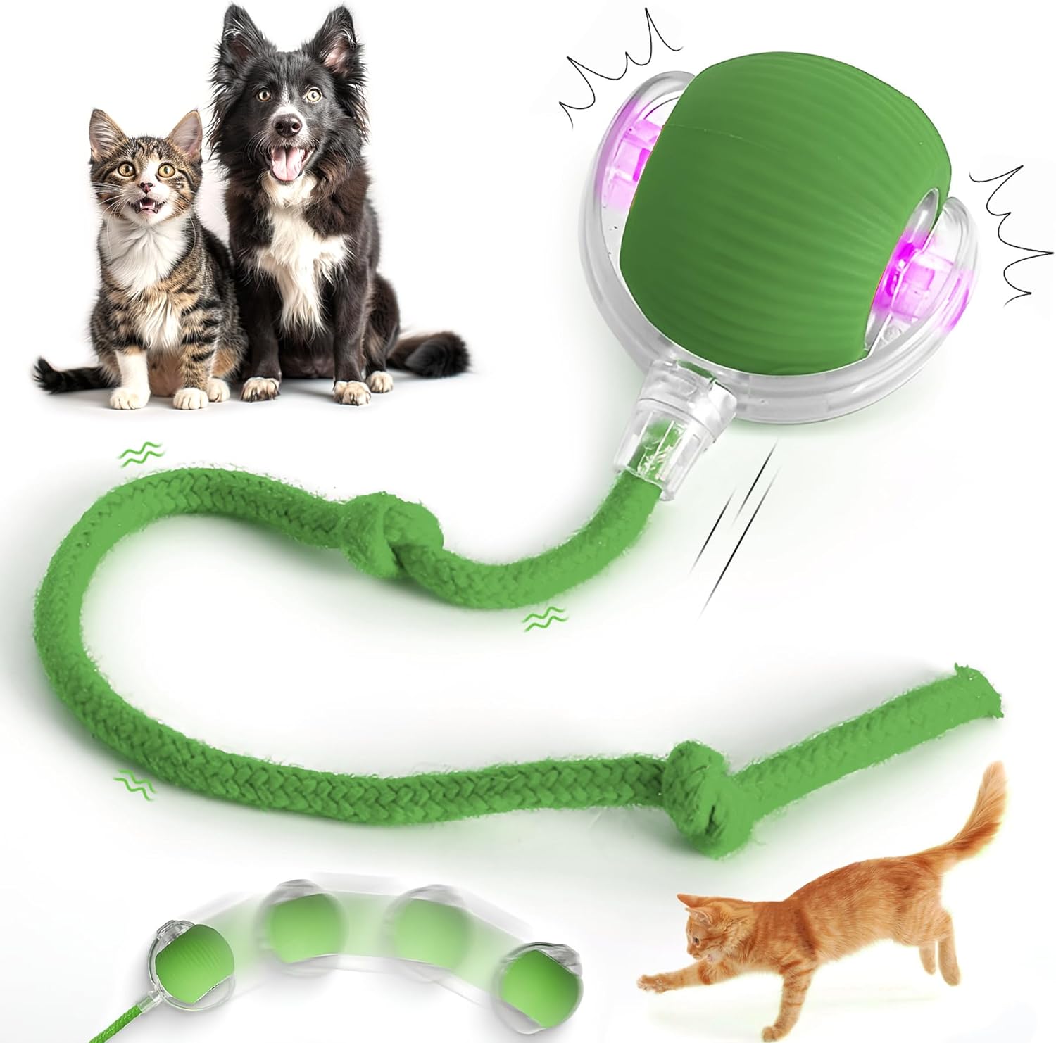 Indoor Cat Interactive Toy Ball Version 2025 - Random Rolling,Flashing ...