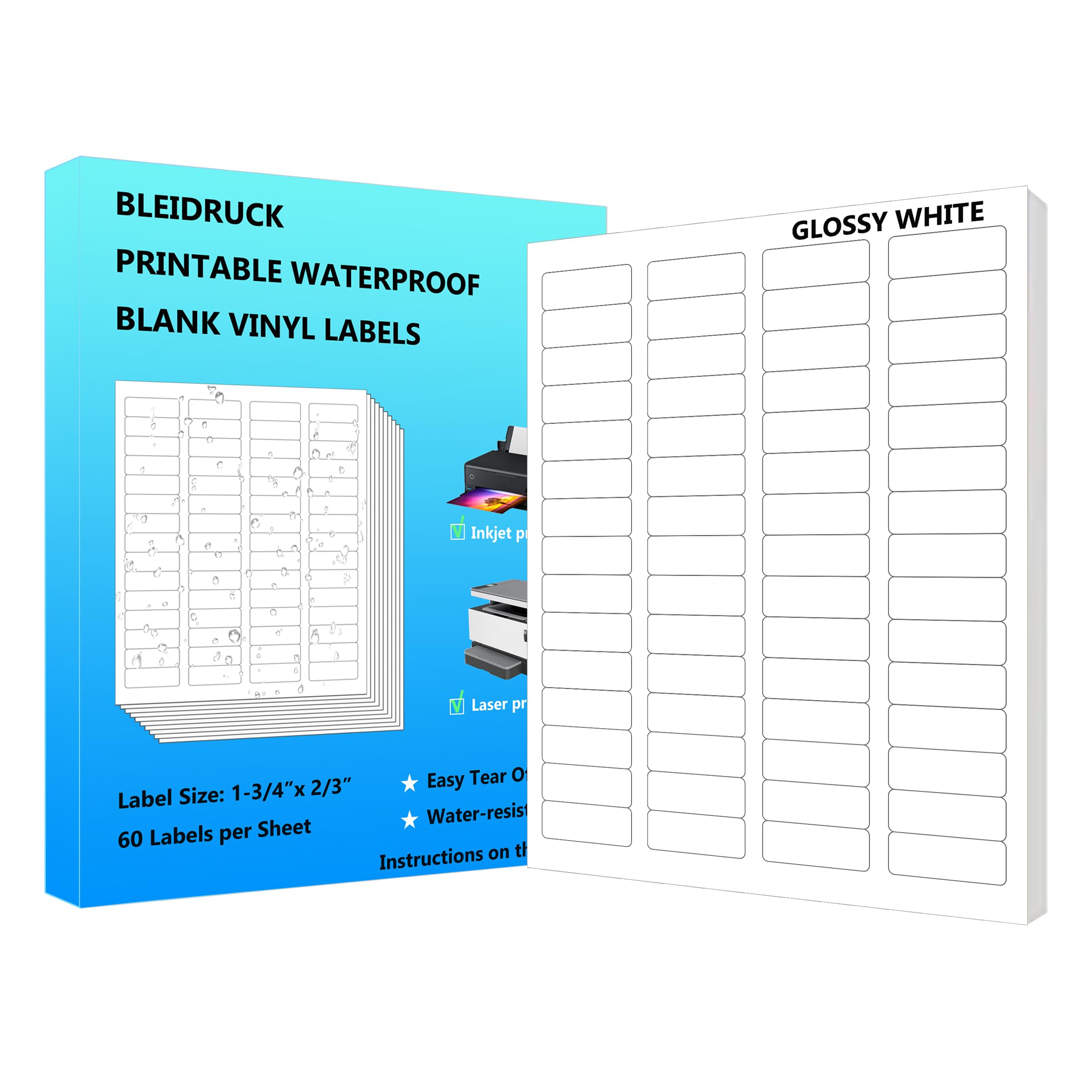 Amazon.com: Glossy White Return Address Labels, 1-3/4” x 2/3 ...