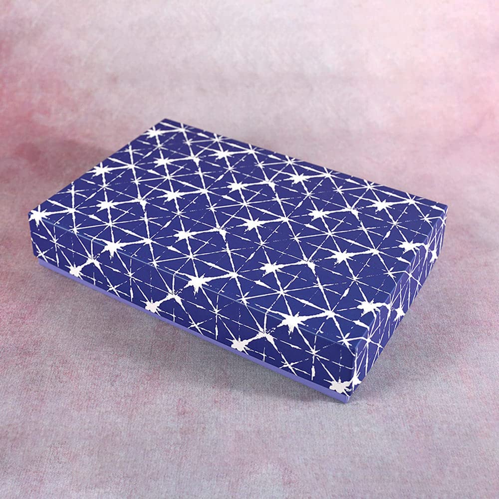 Buy Bespokeprintin Indigo Shibori Design Medium Rectangle Gift Box ...