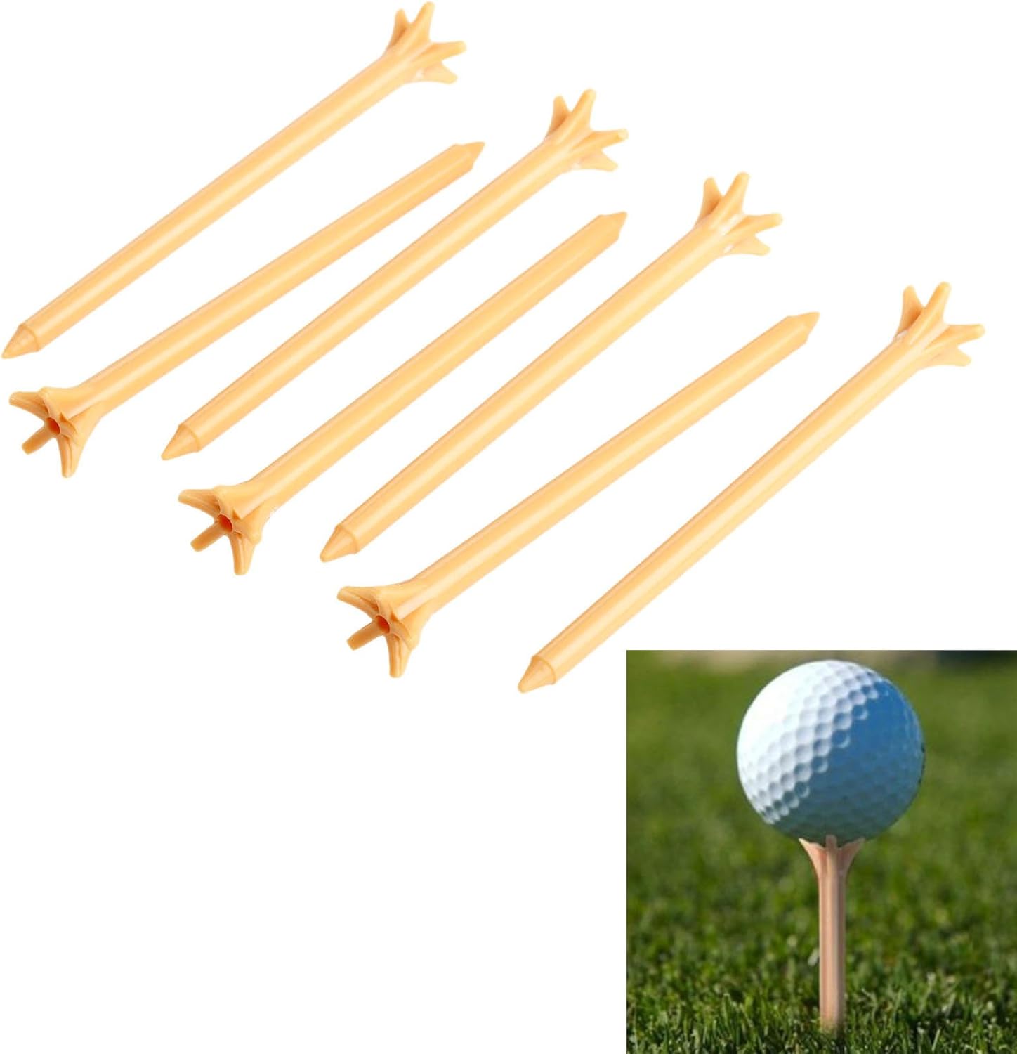MUXSAM Golf Tees Plastic Zero Friction Plastic Golfer Golfing Club 100 ...
