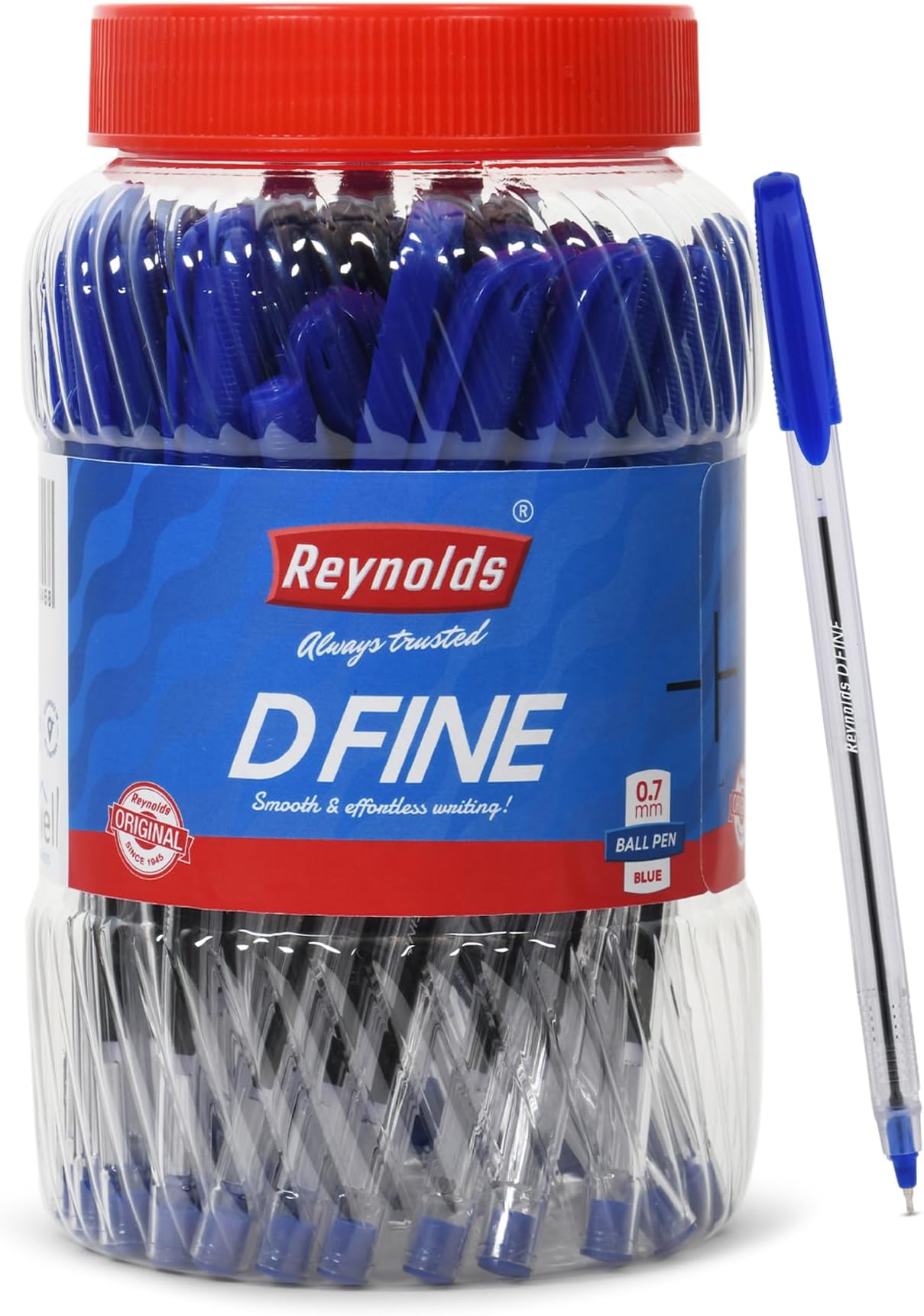 Reynolds DFINE Ball Pen SET - 50 BLUE PENS WITH COMFORTABLE GRIP |BLUE ...