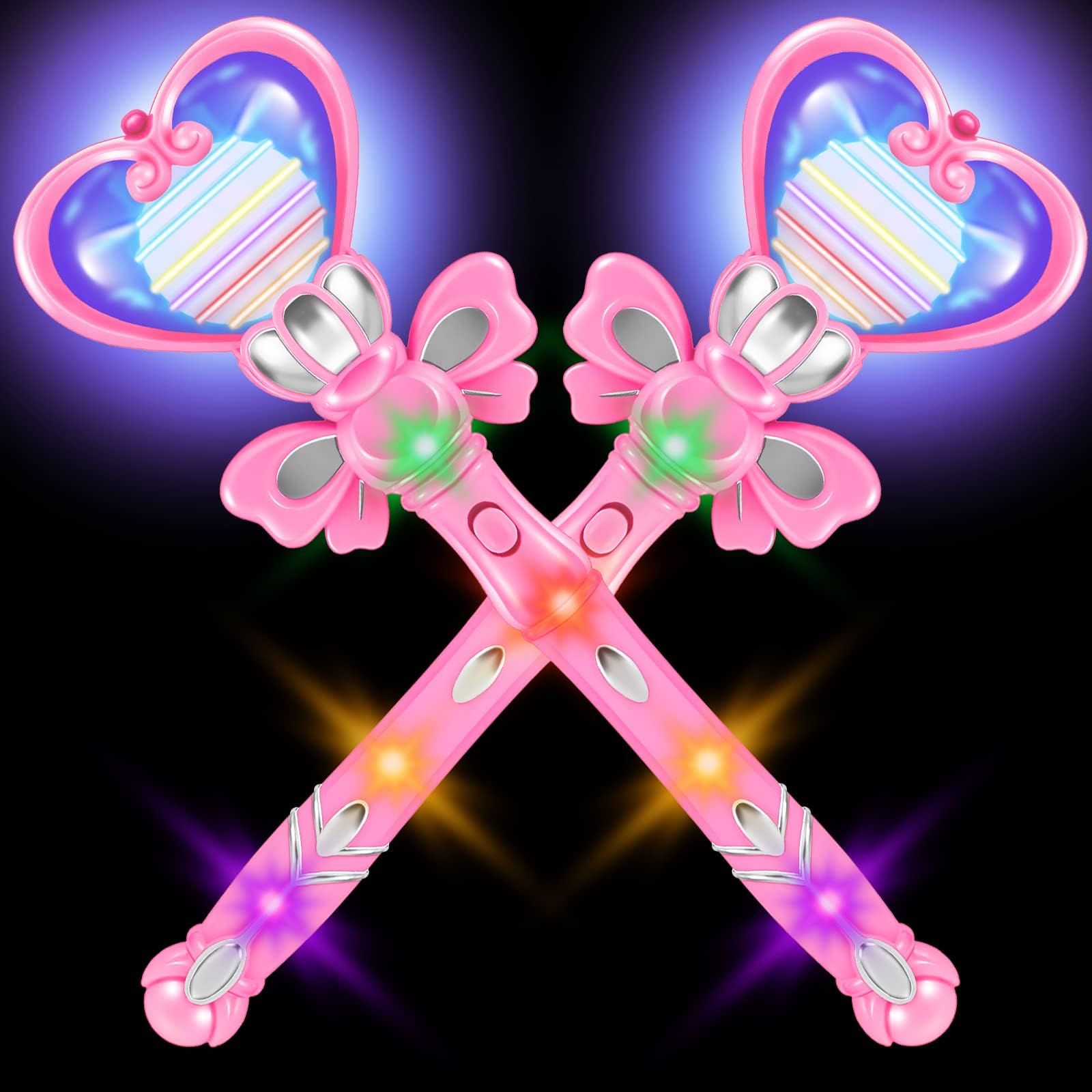 Amazon.com: Big Light Up Heart Princess Wand with Multicolor LED Lights ...