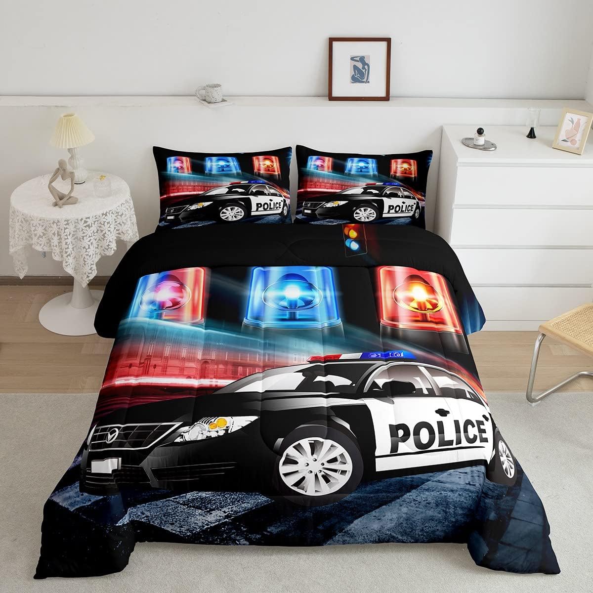 Amazon.com: Feelyou Kids Police Car Toddler Bedding Set Policeman Boys ...