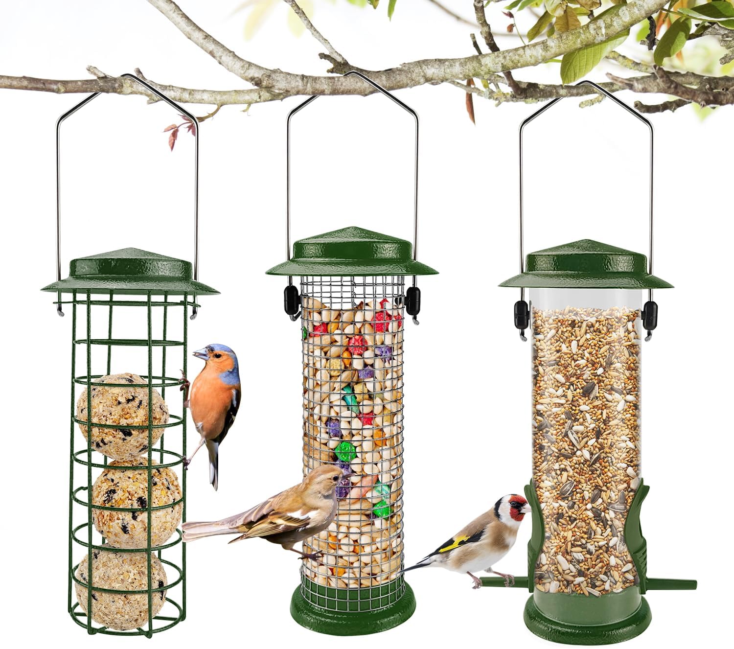 Bird Feeders Bird Seed Feeder Hanging Station Wild Bird Feeder Sets for ...