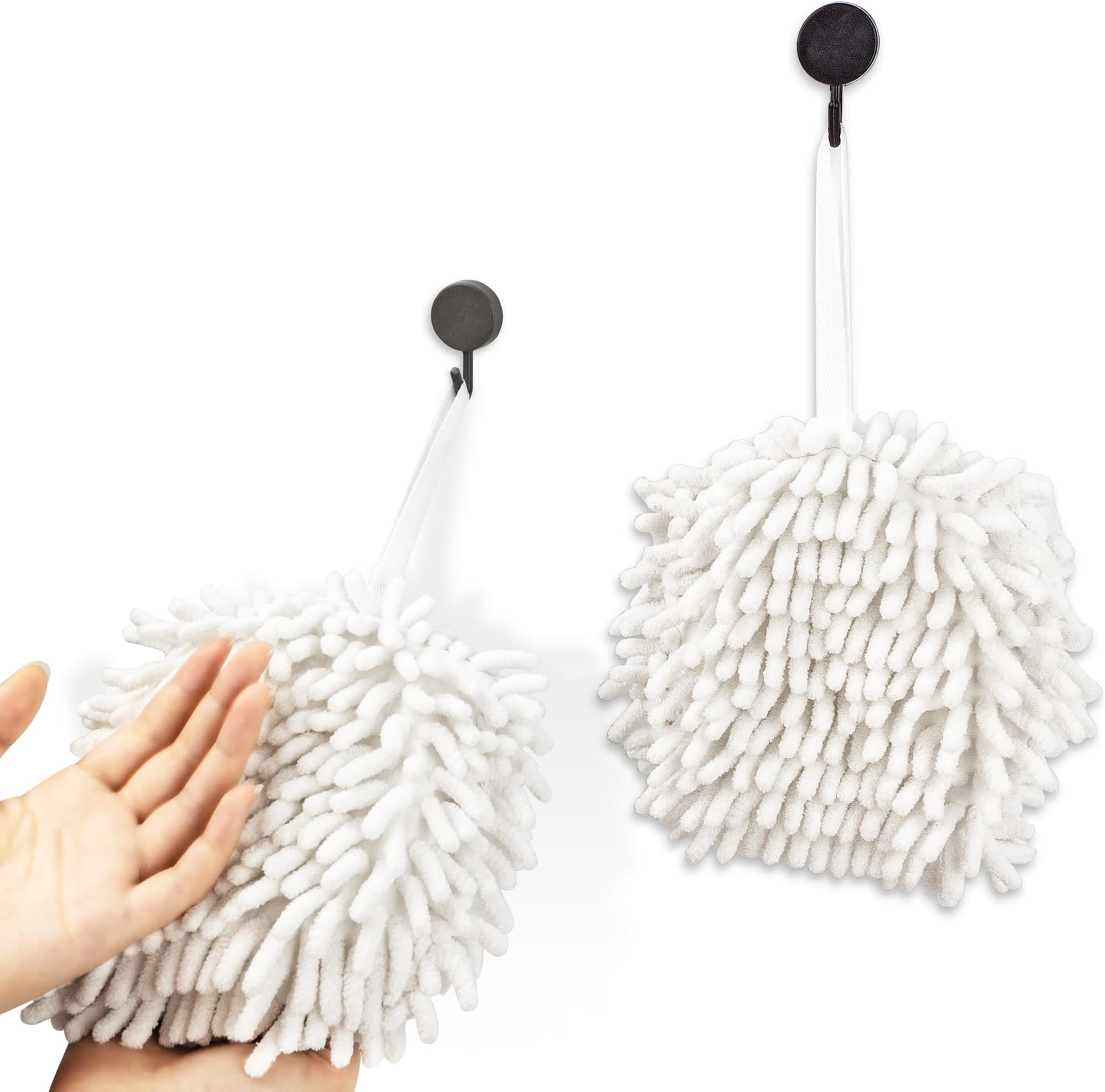 Amazon.com: Meirrnyyu 3Pcs Fuzzy Ball Hand Towel,Fluffy Towels with ...