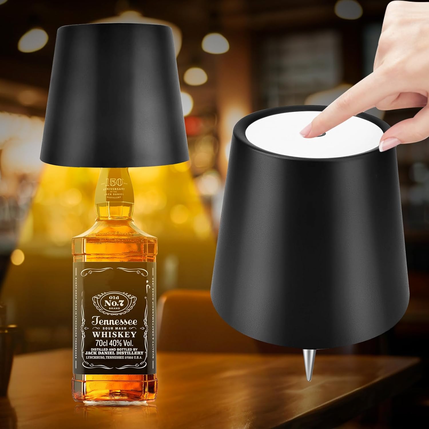 TJYAEKLTD Wireless Bottle Lamp, Wine Bottle Lights with Touch Dimming ...
