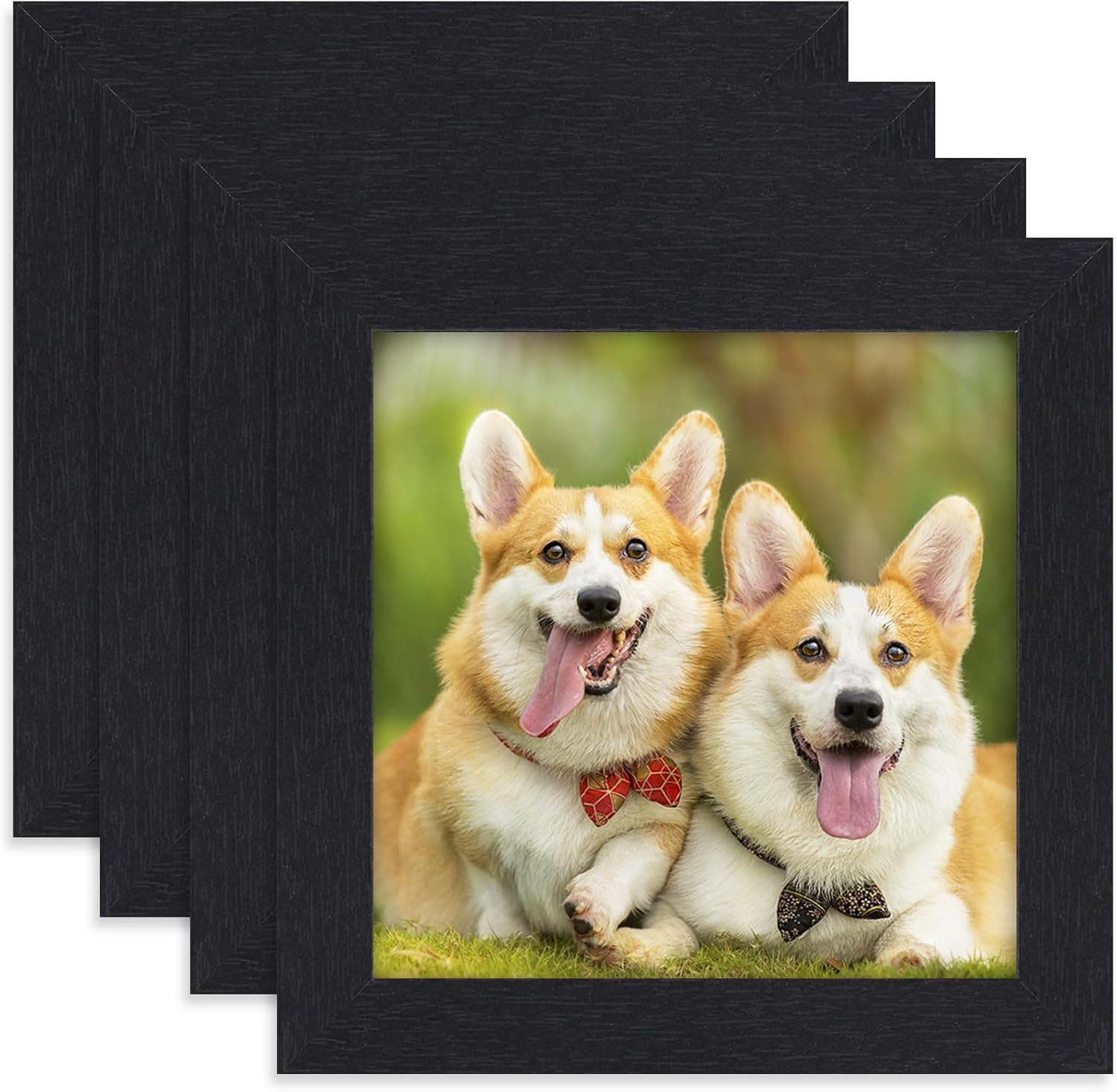 Amazon.com - TOFOREVO 4x4 Picture Frames Set of 4 Black Wood Grain ...