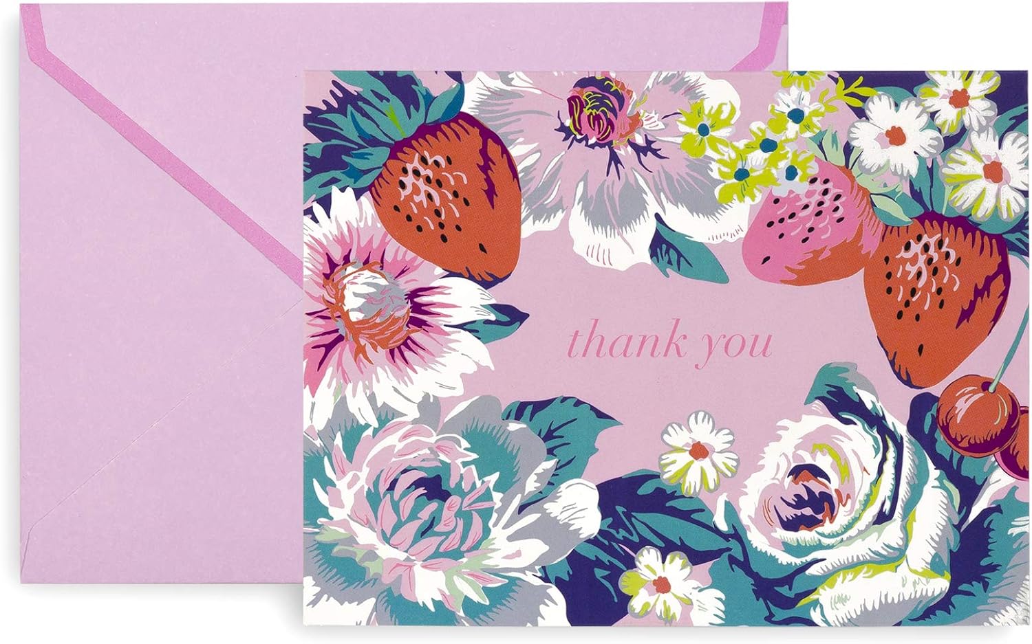 Amazon.com: Vera Bradley Thank You Card Set of 10 with Colored ...