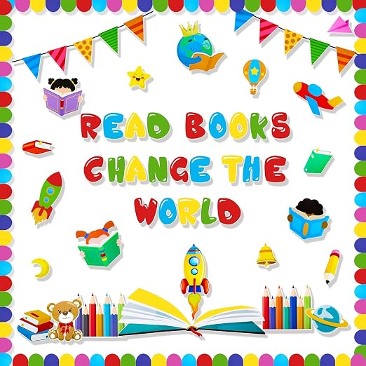 Amazon.com: Konsait Reading Bulletin Board Set, 71Pcs Read Books Change ...