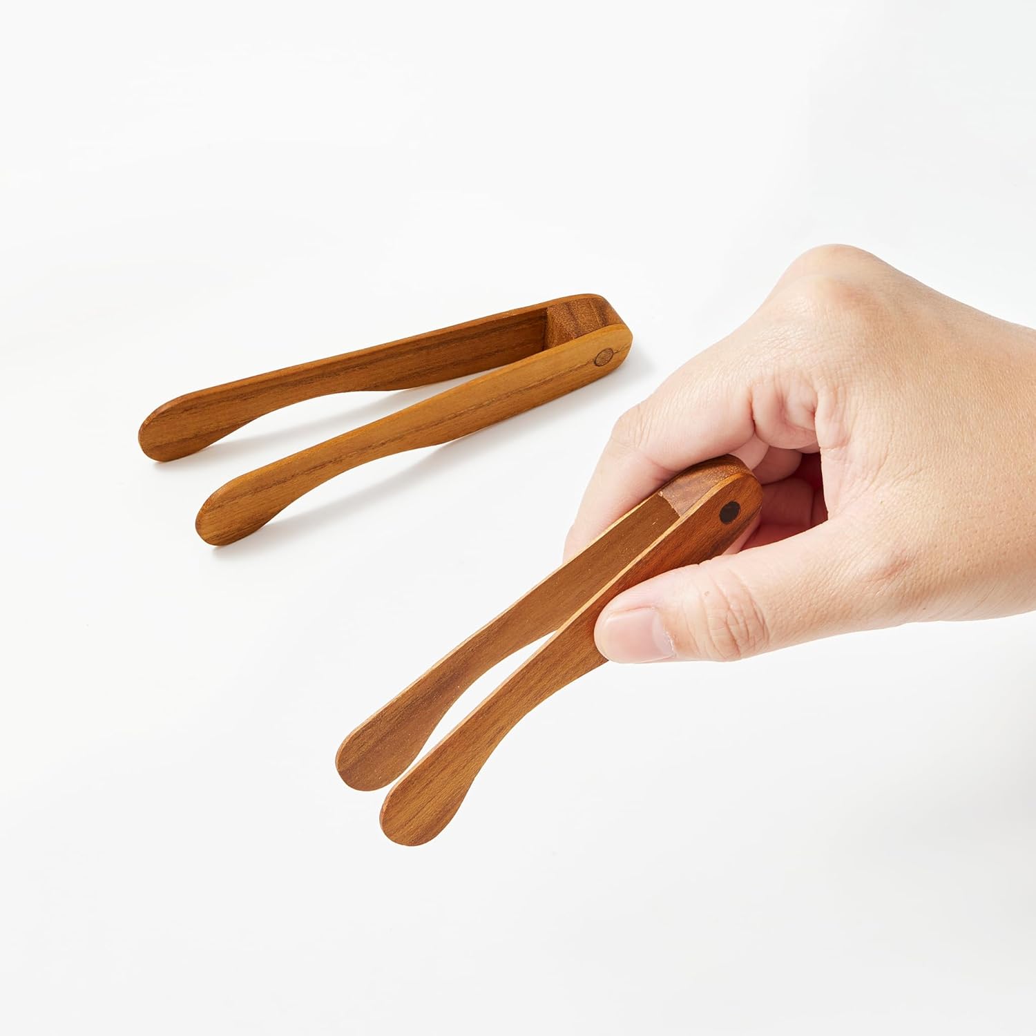 Amazon.com: Dakorn Set of 2 Mini Wooden Tongs - Small Kitchen Tongs for ...