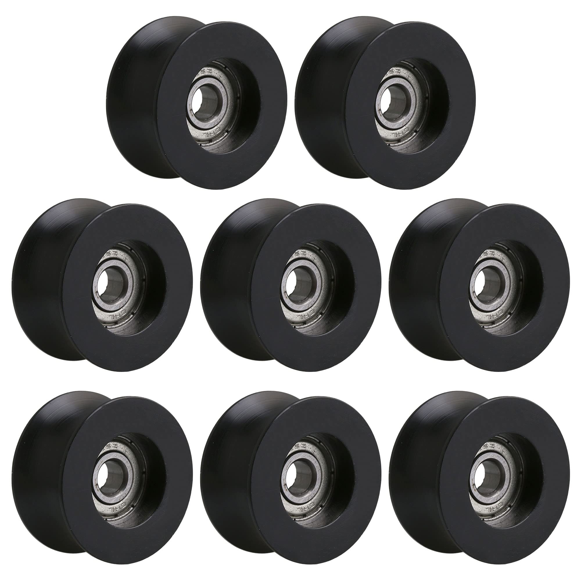 8pcs Type Groove Pulley Nylon Guide Pulley Rolling Bearing Roller Wheel ...