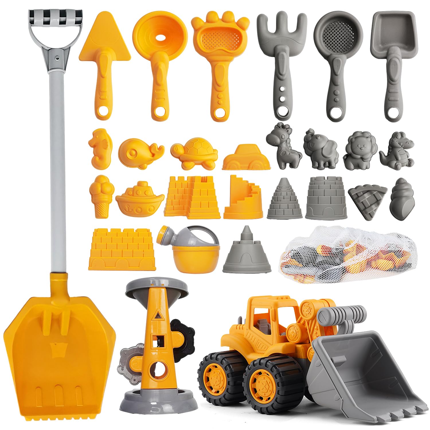 IOKUKI Long Shovel Sand Beach Toys with Big Excavator Toy, Sand Water ...