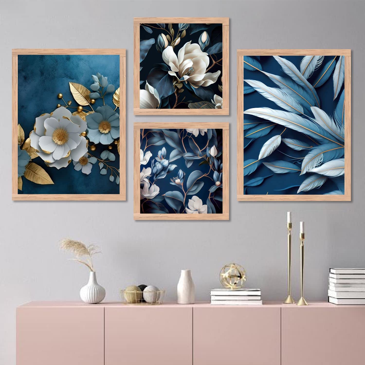 ARTELLY Large Framed Wall Paintings Set - Modern Art Decor for Home ...