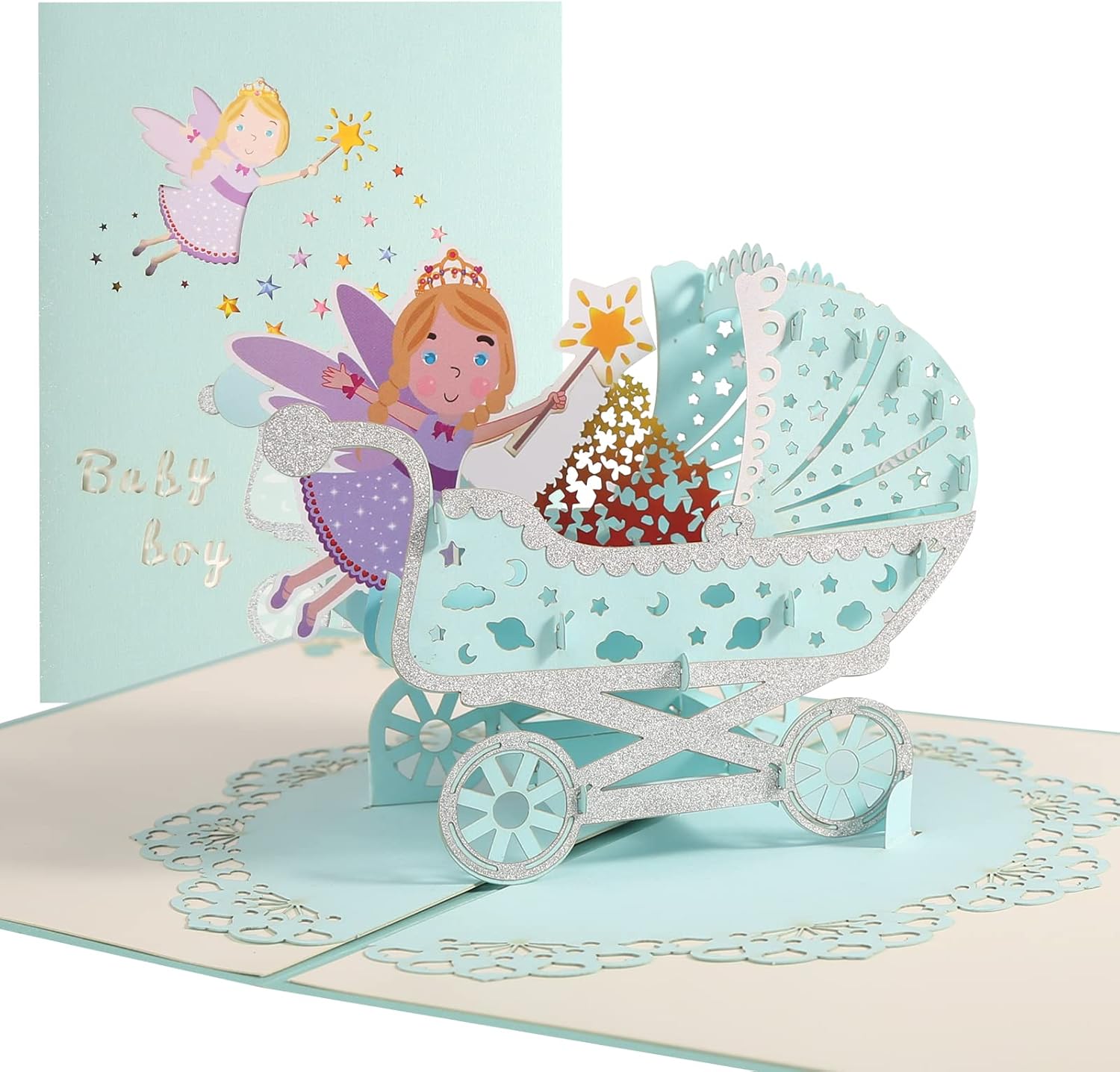 Pop-Up Karte Geburt Kinderwagen, 3D Karte zur Schwangerschaft Geburt ...