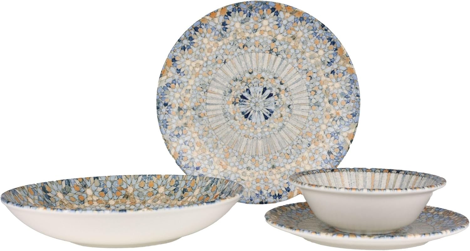 Amazon.com | Bonna Dinnerware Set - Luca Mosaic - 24 pieces - 6 Persons ...