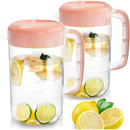 Amazon.com: Jucoan 2 Pack 1 Gallon /4L Large Plastic Straining Pitcher ...