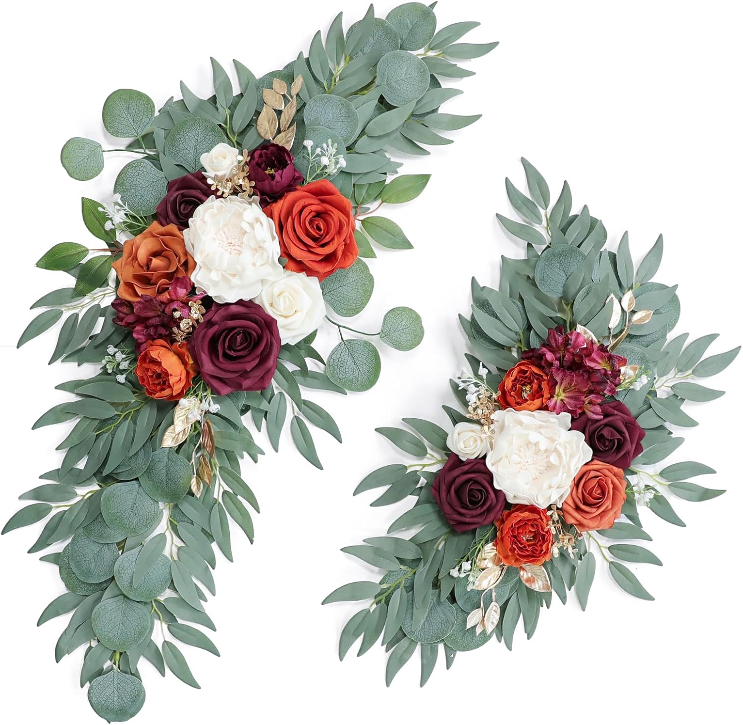 Amazon.com: Udoula Artificial Burnt Orange Wedding Arch Flowers Swags ...