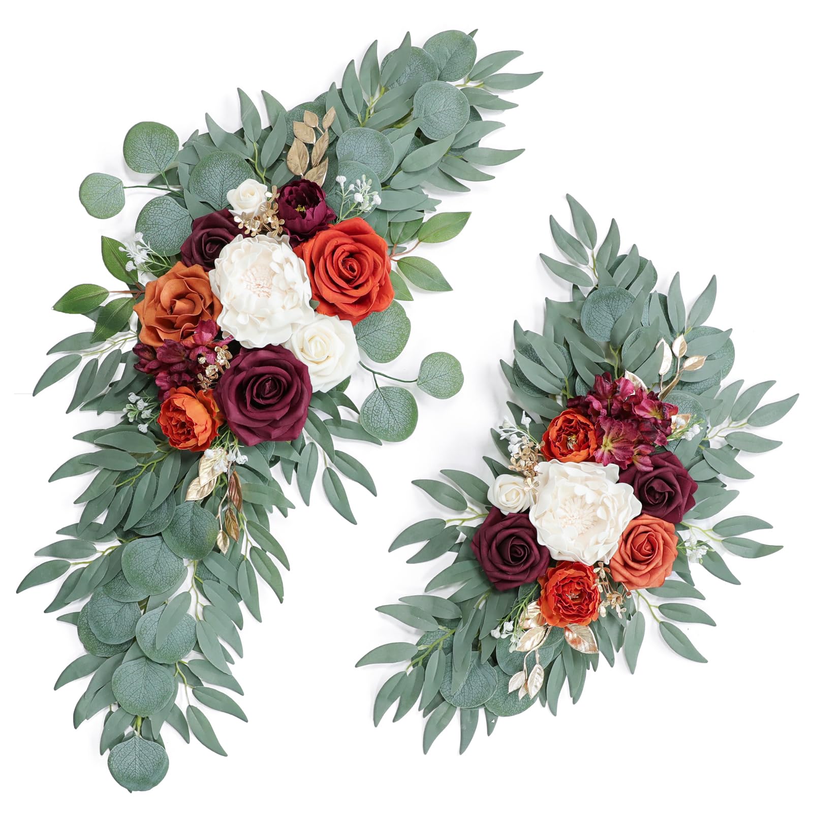 Amazon.com: Udoula Artificial Burnt Orange Wedding Arch Flower Swags ...