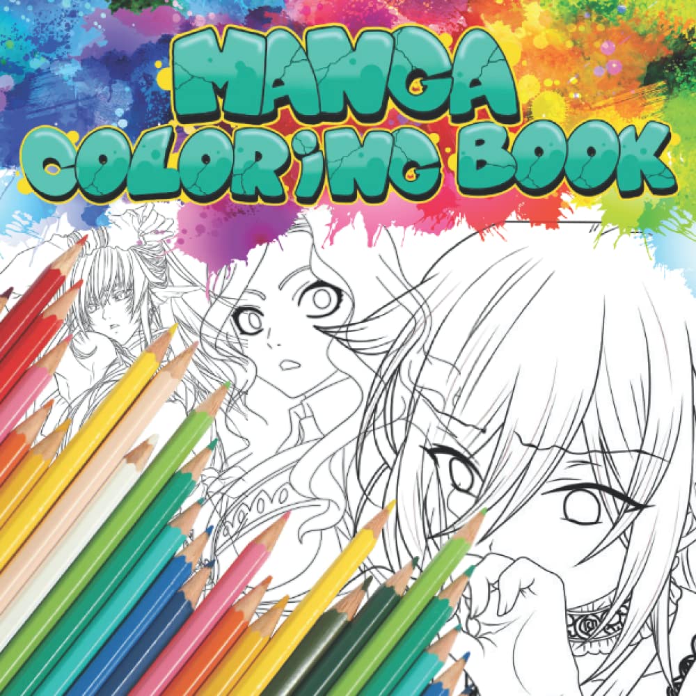 Buy manga coloring book: Mixed manga characters Of The Most Known ...