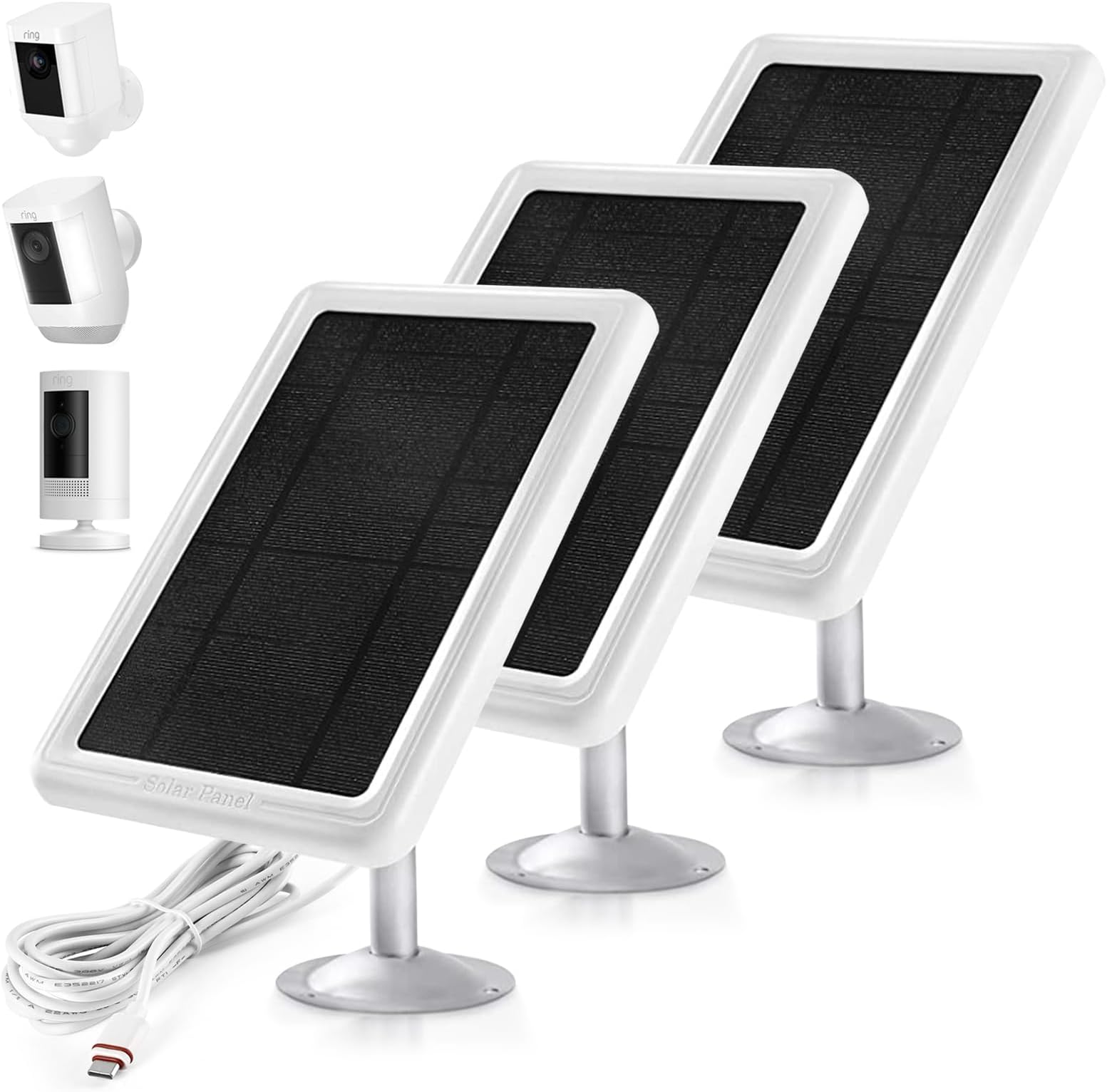 Amazon.com: Ring Camera Solar Panel, Solar Battery Charger, Power for ...
