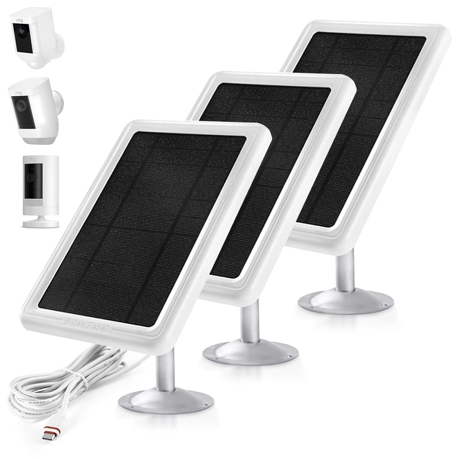 Amazon.com: Ring Camera Solar Panel, Solar Battery Charger, Power for ...