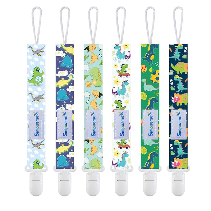 Amazon.com : Smlpuame Baby Pacifier Clip for Boys Girl,6 Pack Stylish ...