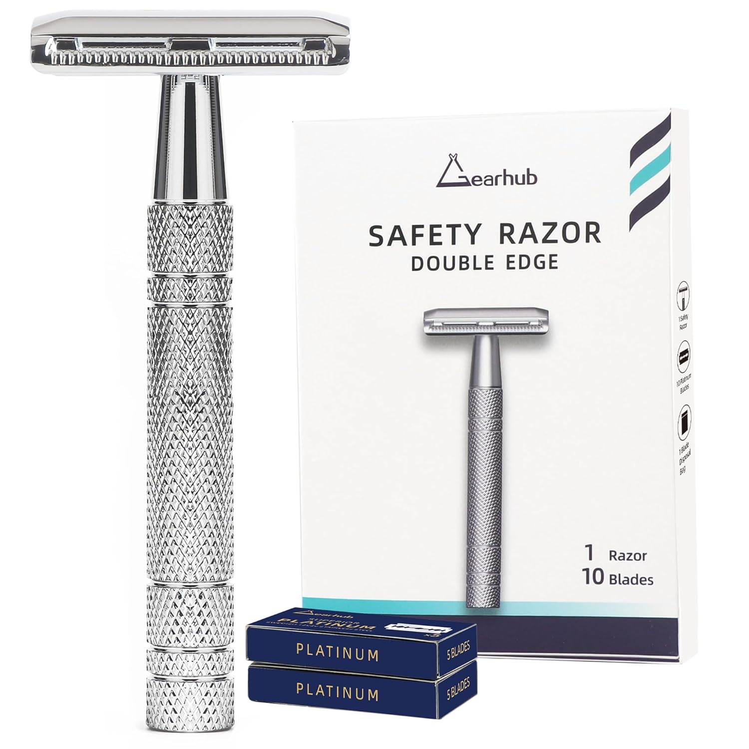 Amazon.com: Gearhub Double Edge Safety Razor Reusable Stainless Metal ...