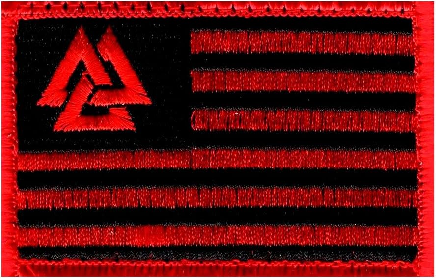 Amazon.com: Valknut Flag Embroidered Hook Fastener Patch Odin Viking (3 ...