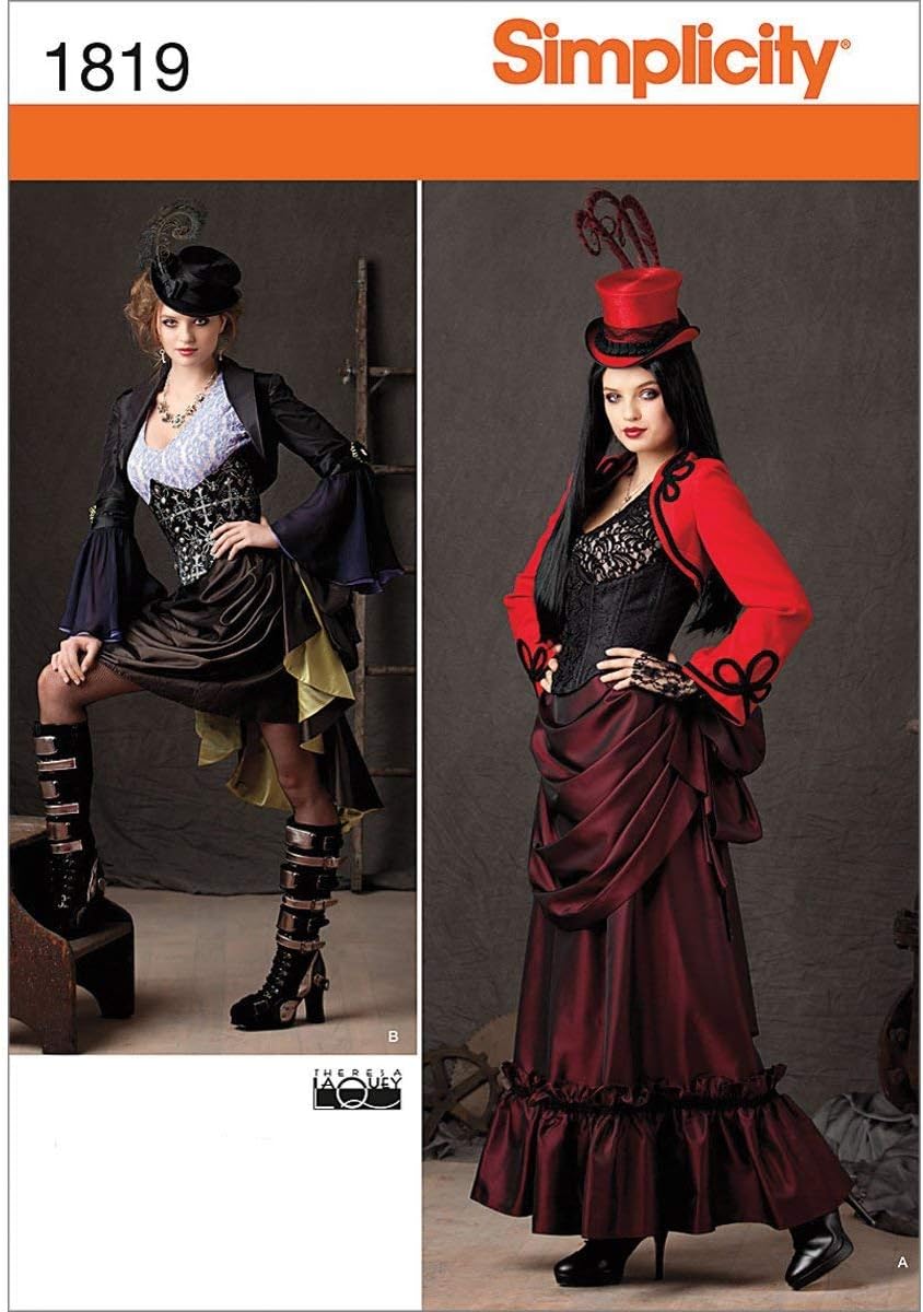 Amazon.com: Simplicity 1819 Misses Steampunk Costume Sewing Pattern ...