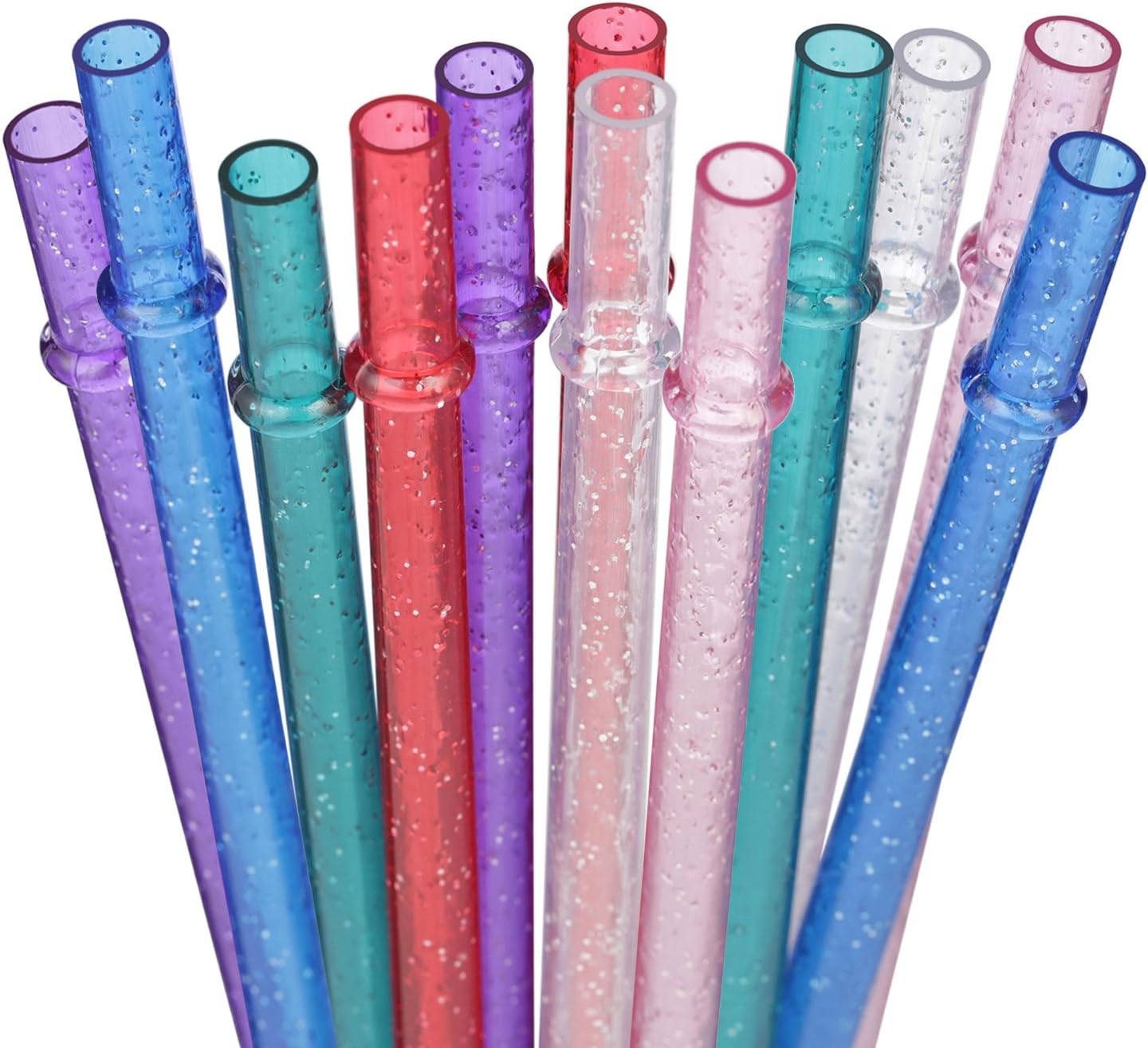 Amazon.com: 96 PCS Plastic Reusable Straws 6 Inches Short Assorted ...