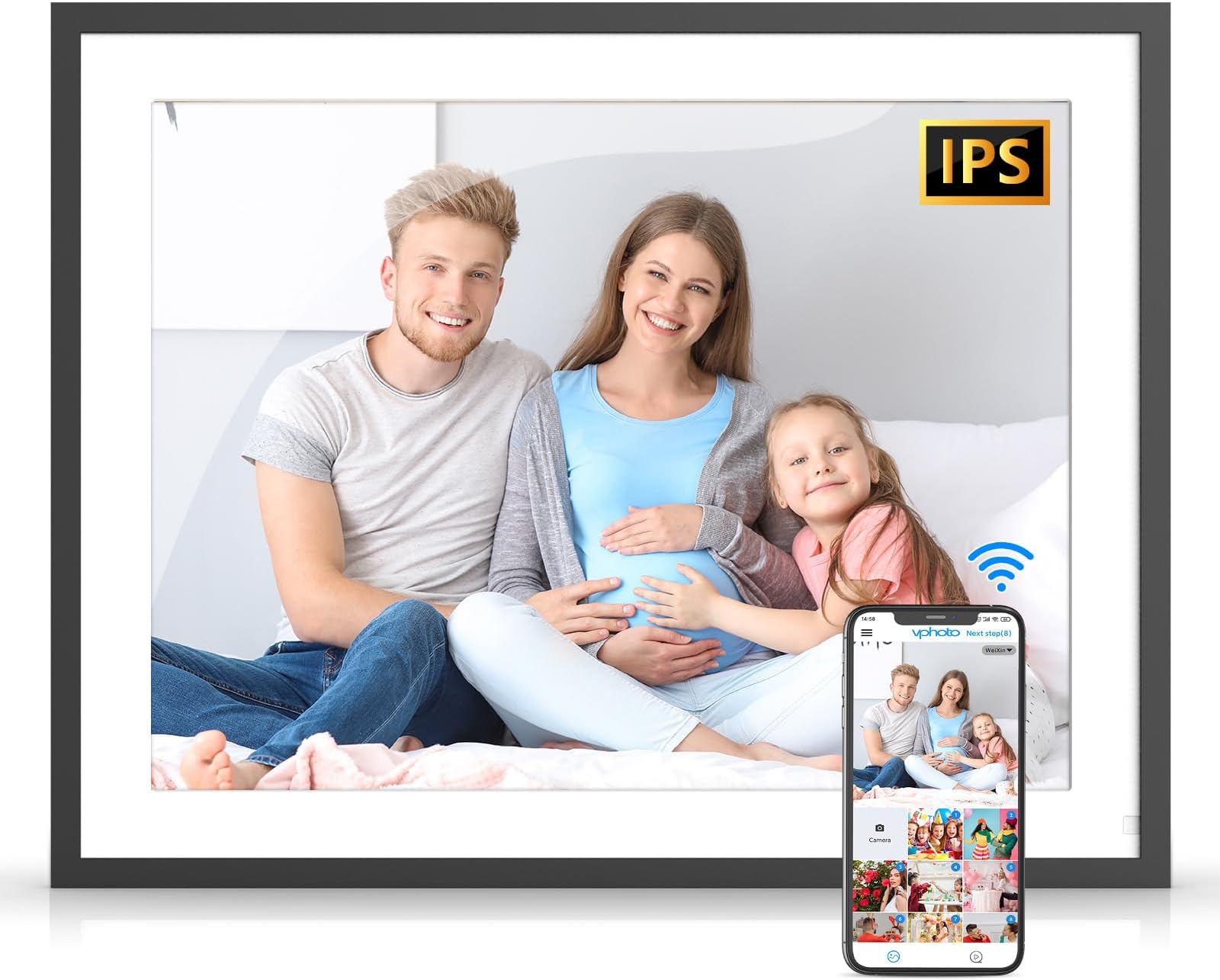 17-inch Digital Photo Frame Large Picture Frame - 32GB Dual-WiFi ...