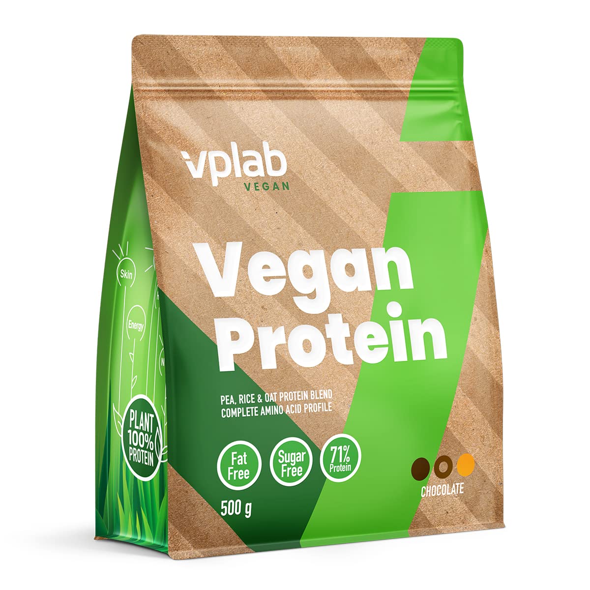 VPlab Vegan Protein Powder 500g - 16 Servings, 100% Plant Based and ...