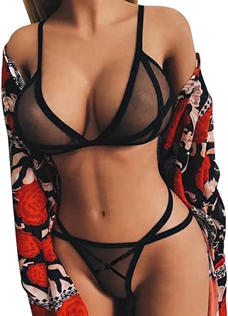 Plus Size Lingerie for Women Chemise Lingerie Underwear Sleepwear Mesh Underwire Lingerie Set ...