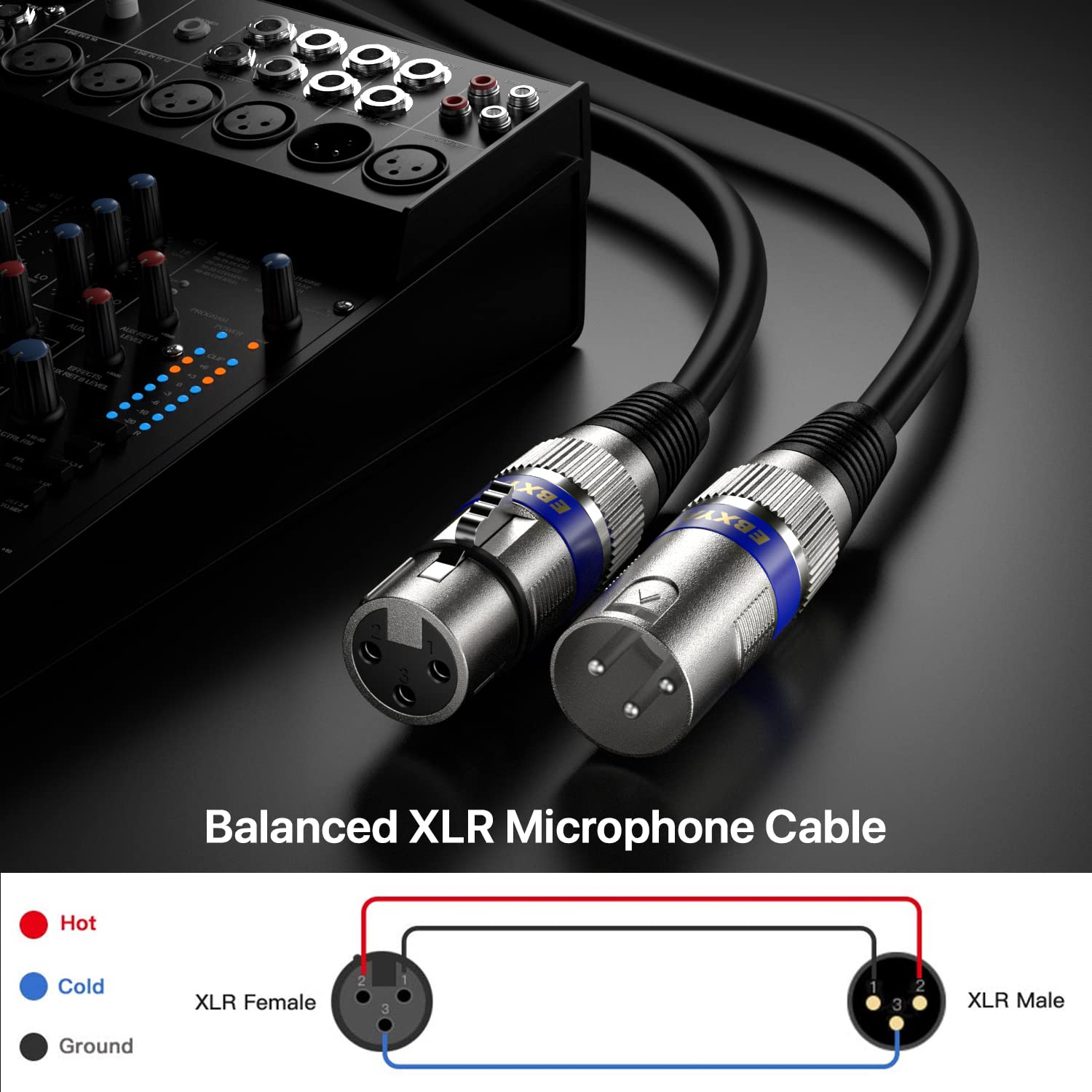 Snapklik.com : EBXYA XLR Microphone Cable - XLR Male To Female Cable ...