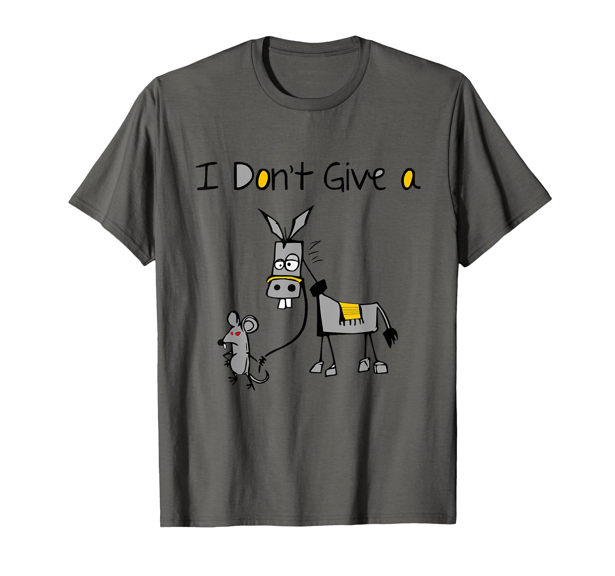 Amazon.com: Funny MOUSE WALKING A DONKEY I Don't Give Rats Ass Mouse T ...