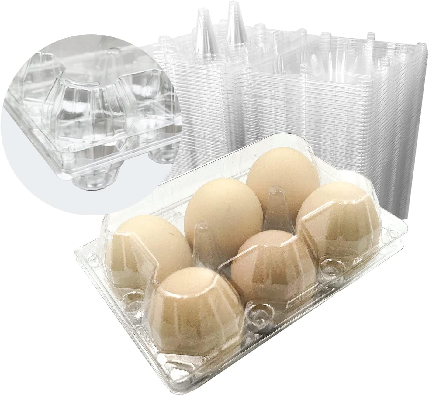 Amazon.com: FVIEXE 100PCS Egg Cartons Cheap Bulk, Clear Egg Carton for ...